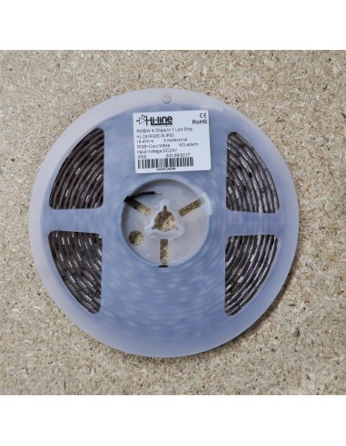 RGB+Cool White LED Strip | 5 meter roll | 24V | 14.4W/m | IP54/65 | CRI80