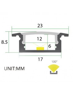 Standard aluminium LED profiles for strip lights | 1 & 2 meter lengths
